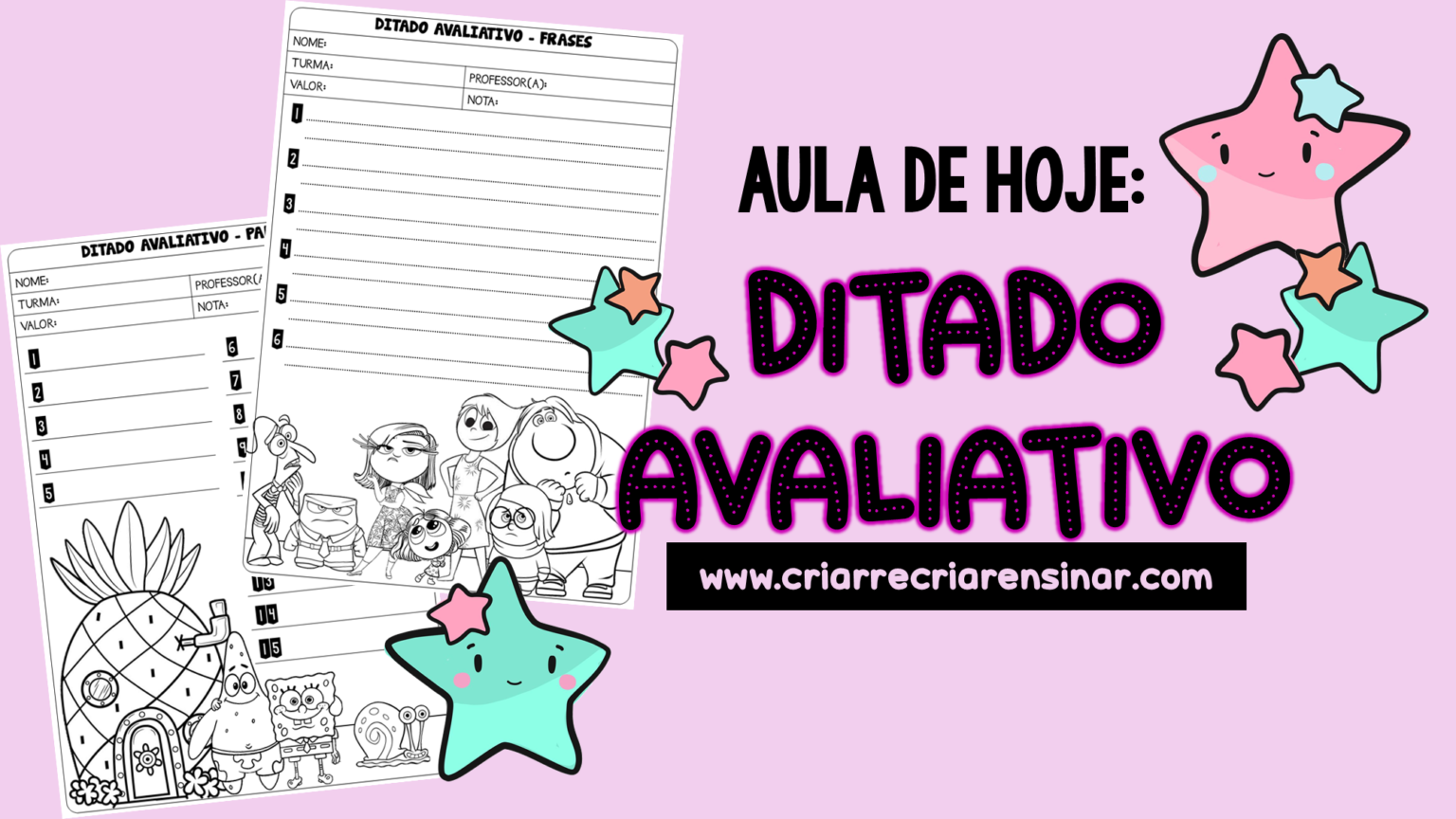 ATIVIDADE DE LEITURA – DITADO COLORIDO (FRASES) – Criar Recriar Ensinar